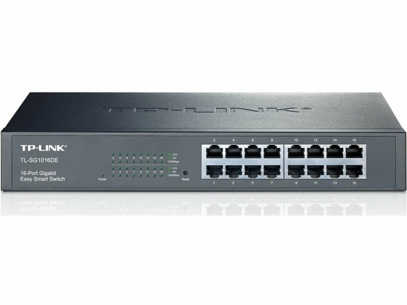 Коммутатор TP-Link TL-SG1016DE 16ти портовый, гигабитый, Easy Smart свитч, 16 10 100 100Mbps RJ45 ports, MTU Port Tag-based VL