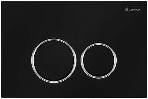 Кнопка смыва Caprigo Dew-R DA001-black/crm для инсталляции, черный матовый/хром/черный матовый