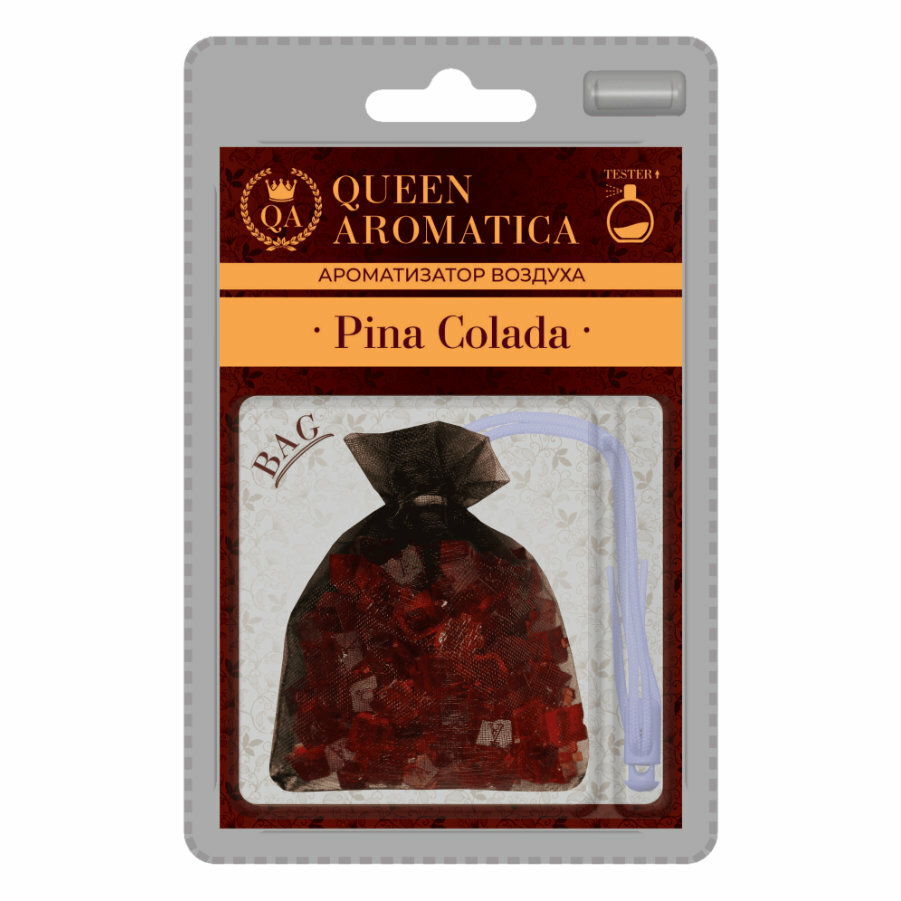 Ароматизатор Queen Aromatica мешочек- Pina Colada, Автопарфюм, ароматизатор в машину