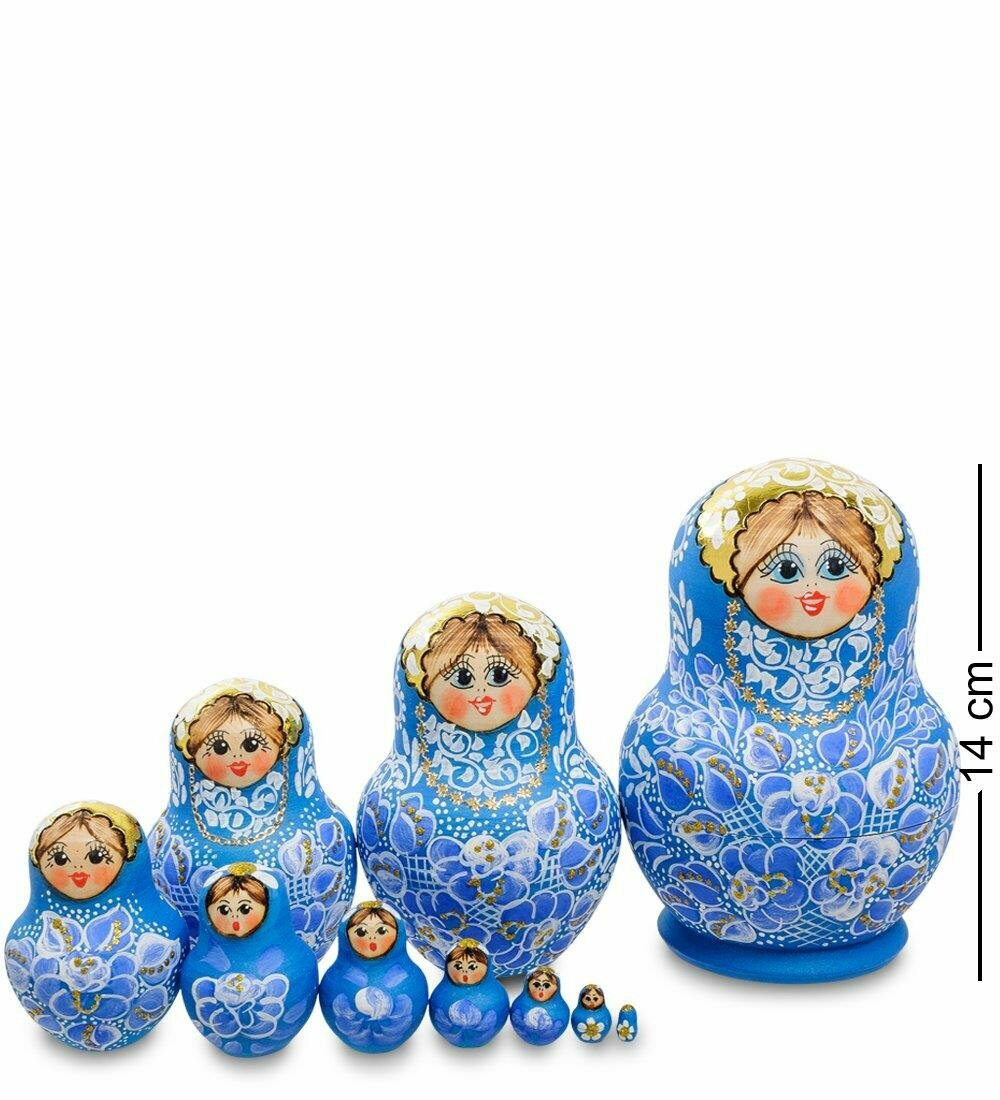 Матрешка 10м "Ксения" A2101674 Народные промыслы, дерево липа, акриловая краска, жженка