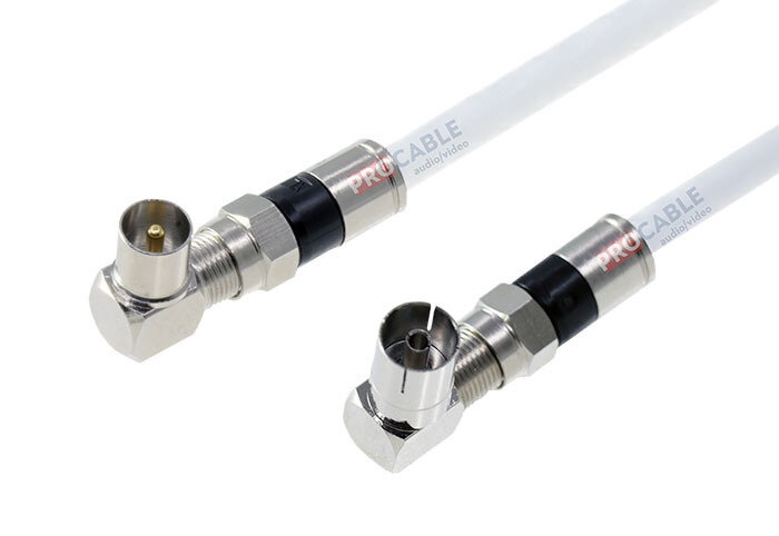 Антенный телевизионный кабель HDTV (угловой штекер-угловое гнездо) ITALY 0.5 м