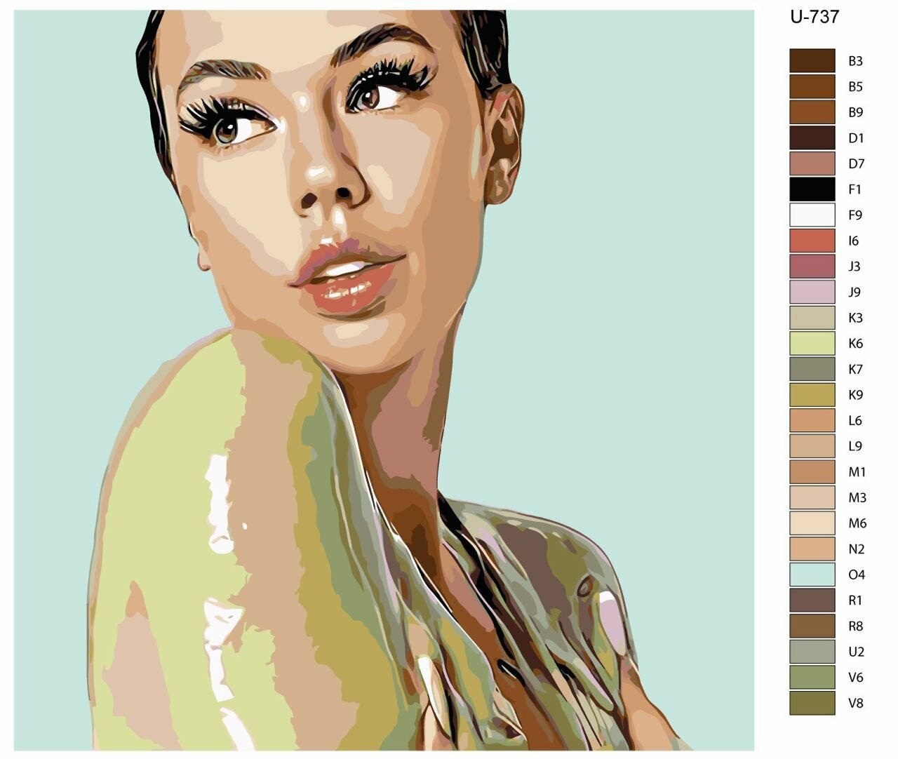 Картина по номерам U-737 "Арт звезды. Инстасамка" 70x70 см