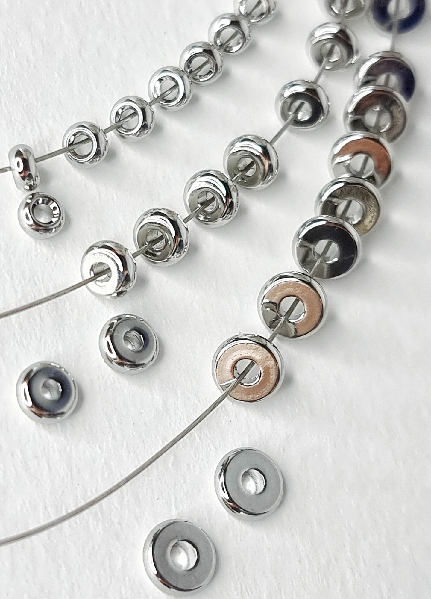 Диски металлические 6,5,4мм. 30шт. Стальной Родий. Ю. Корея.