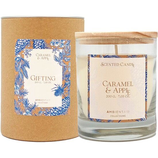 Свеча ароматическая Ambientair Gifting, Карамель и яблоко, 40 ч