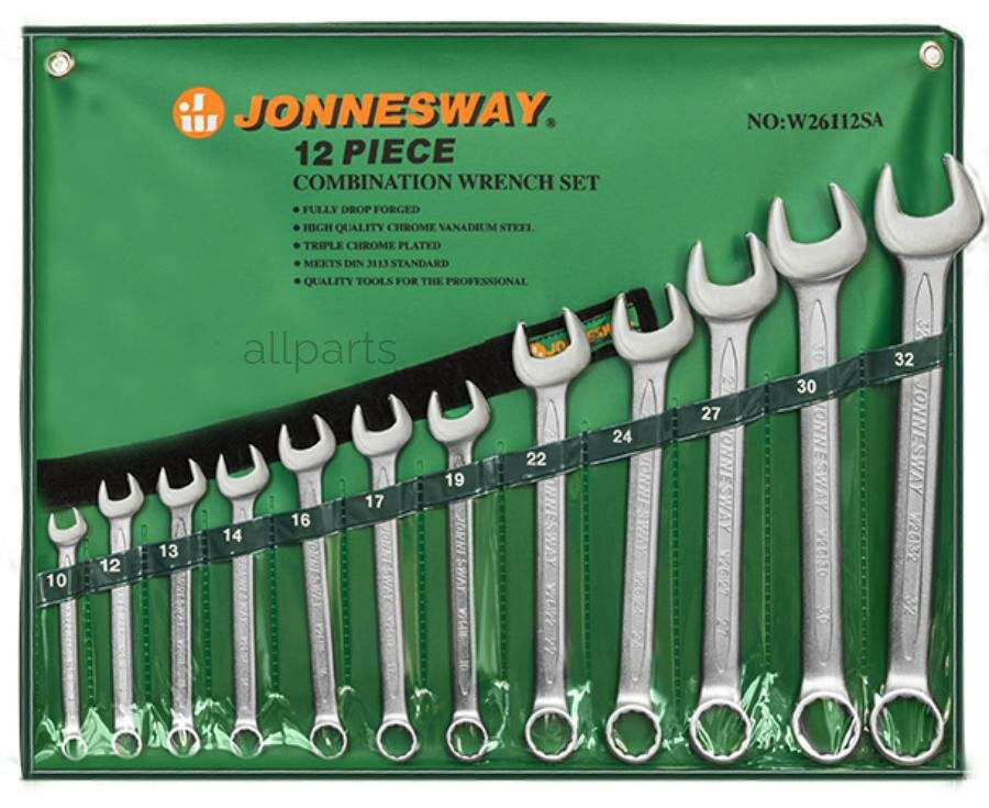 JONNESWAY W26112SA набор ключей! гаечных комбинированных в сумке, 10-32 мм, 12 предметов\