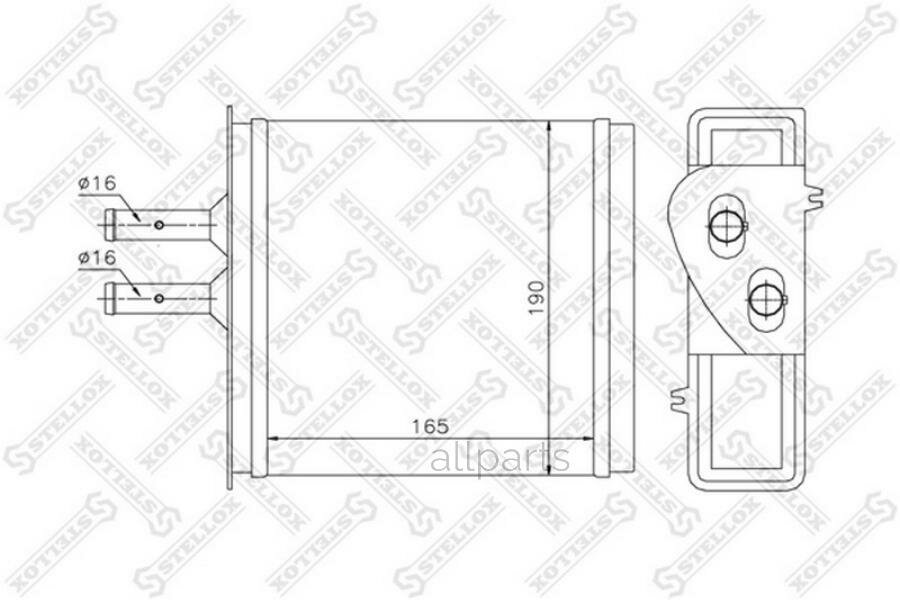 STELLOX 1035007SX радиатор печки!\ Fiat Punto/Barchetta 1.1-1.7TD 93>