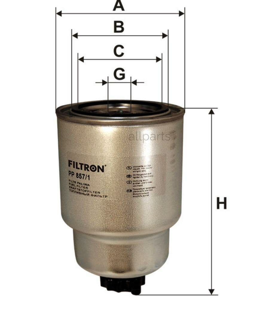 FILTRON PP857/1 Фильтр топливный FILTRON PP857/1