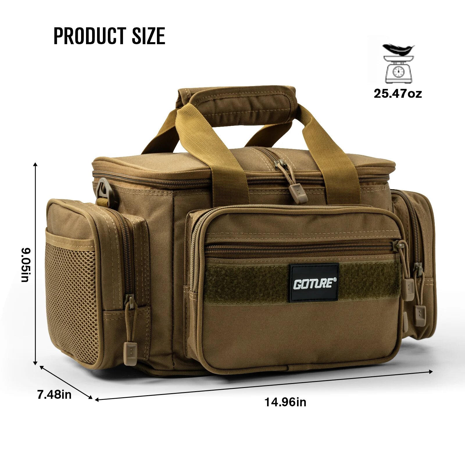 Goture сумка для рыбалки коричневая 38x23x19см