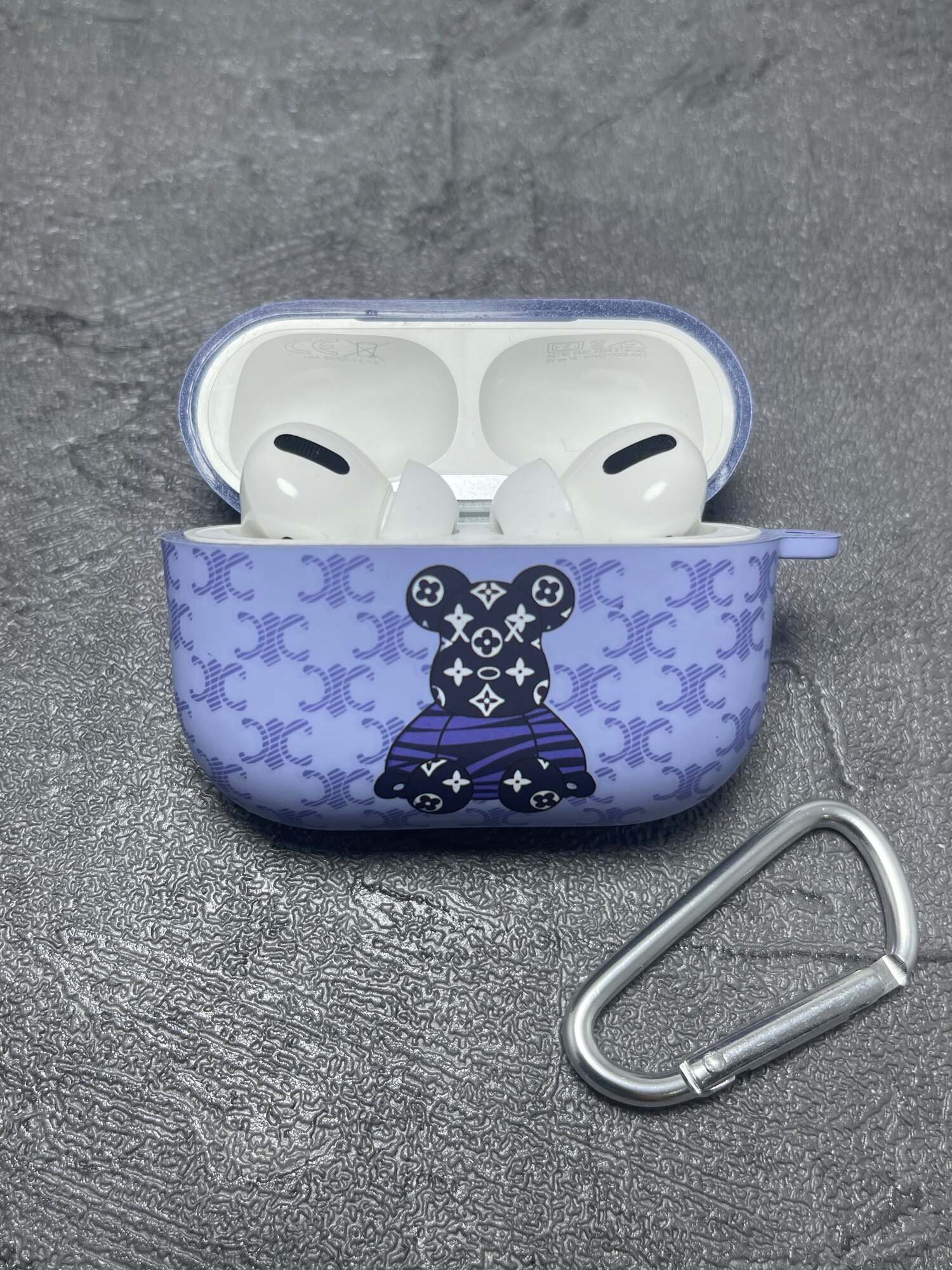 Чехол Luxo для беспроводных наушников AirPods Pro , ударопрочный , с карабином