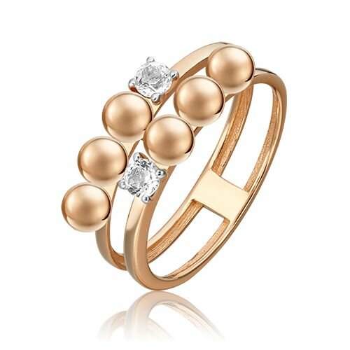 Кольцо, красное золото, 585 проба, топаз