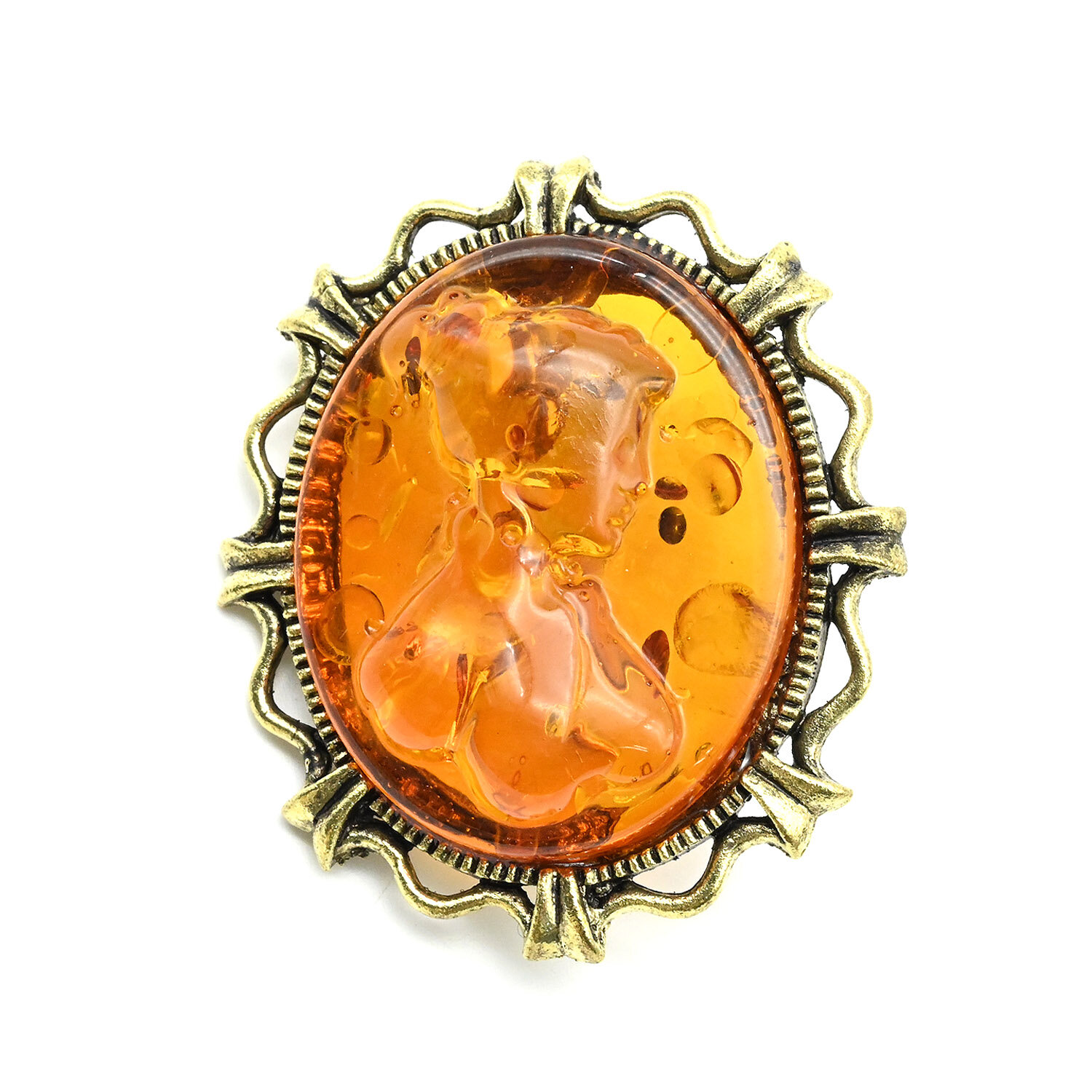 Брошь, янтарь