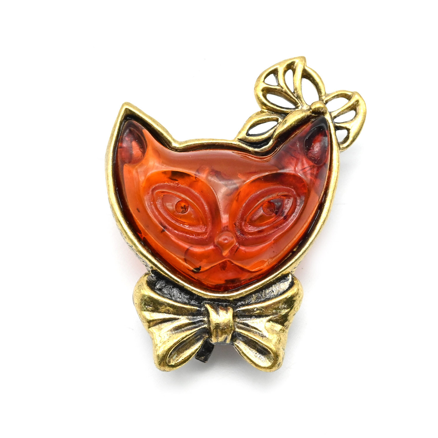 Брошь, янтарь