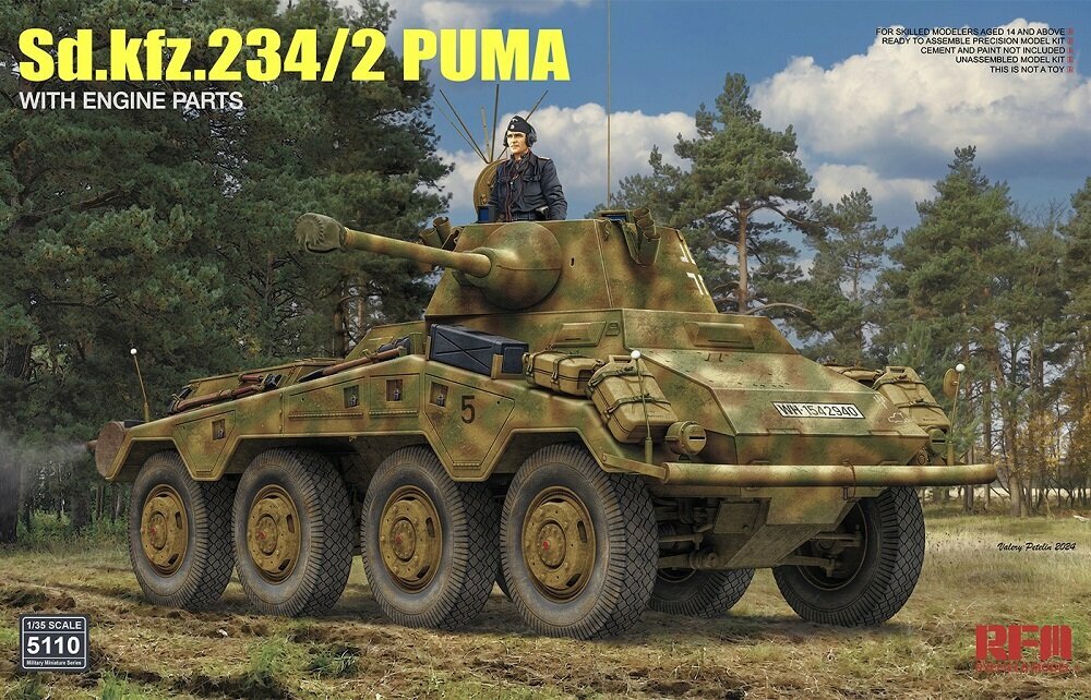 RM-5110 Бронеавтомобиль SD. KFZ.234/2 PUMA W/ENGINE PARTS (1/35)