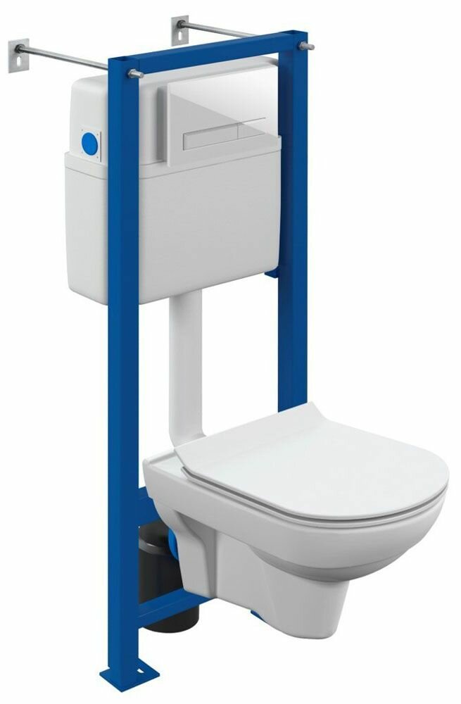 Церсанит City комплект унитаза с инсталляцией с кнопкой