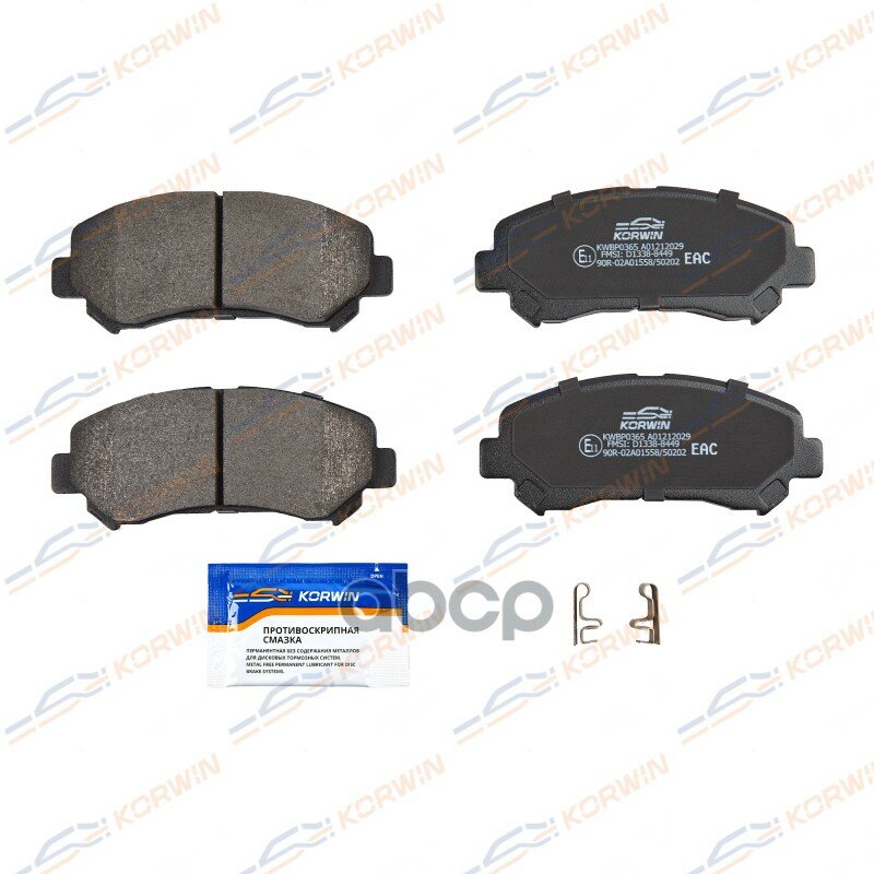 Колодки тормозные перед. Nissan Juke 10-/Qashqai 07-/X-Trail (T31) 07- KORWIN арт. KWBP0365