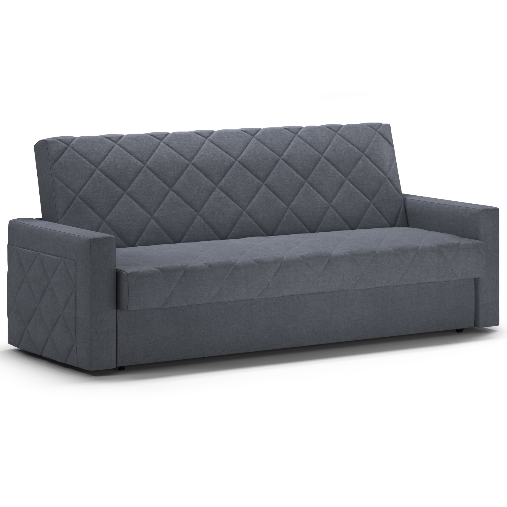 Диван раскладной "Лондон" 217х87х96, 118х187, 1 место, темно-серый микровелюр