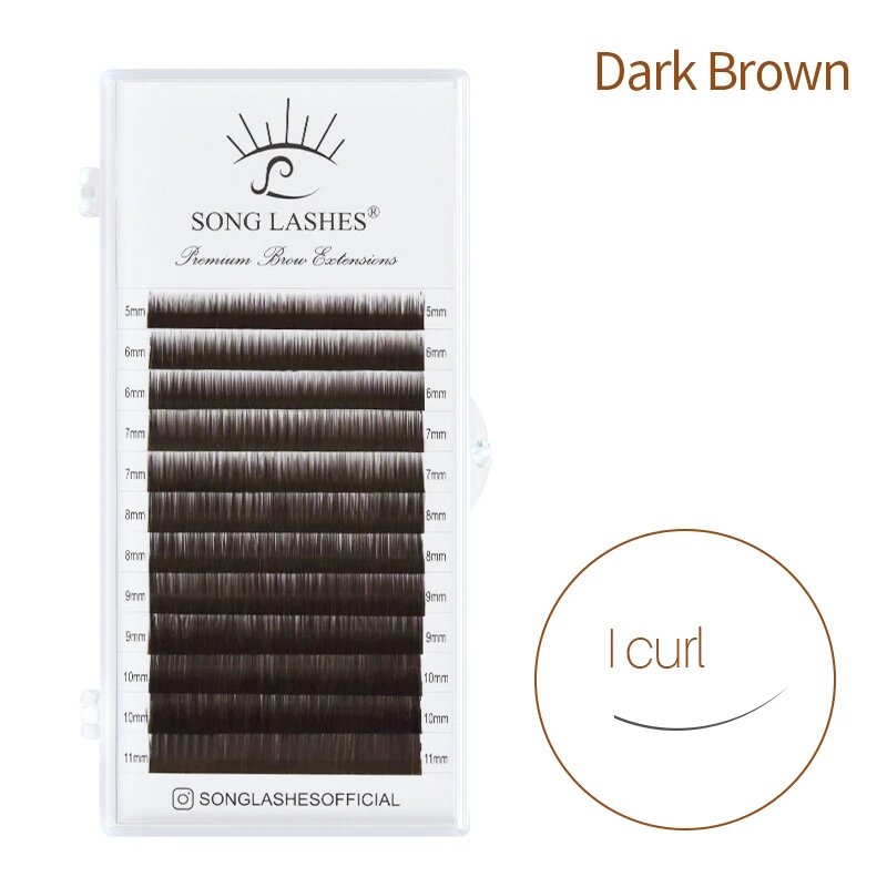 SONG LASHES накладные брови I Curl, I Curl dark brown