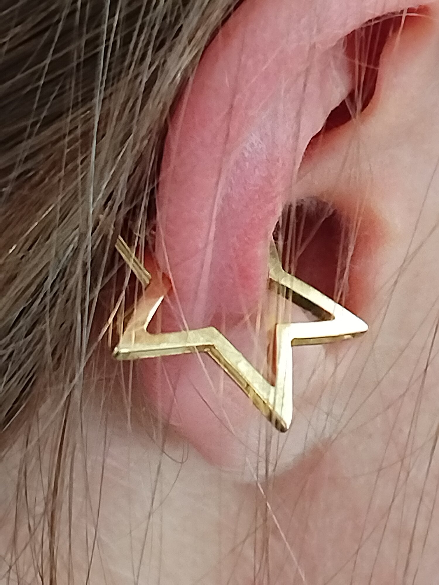 Серьги каффы, серебро, 925 проба, золочение