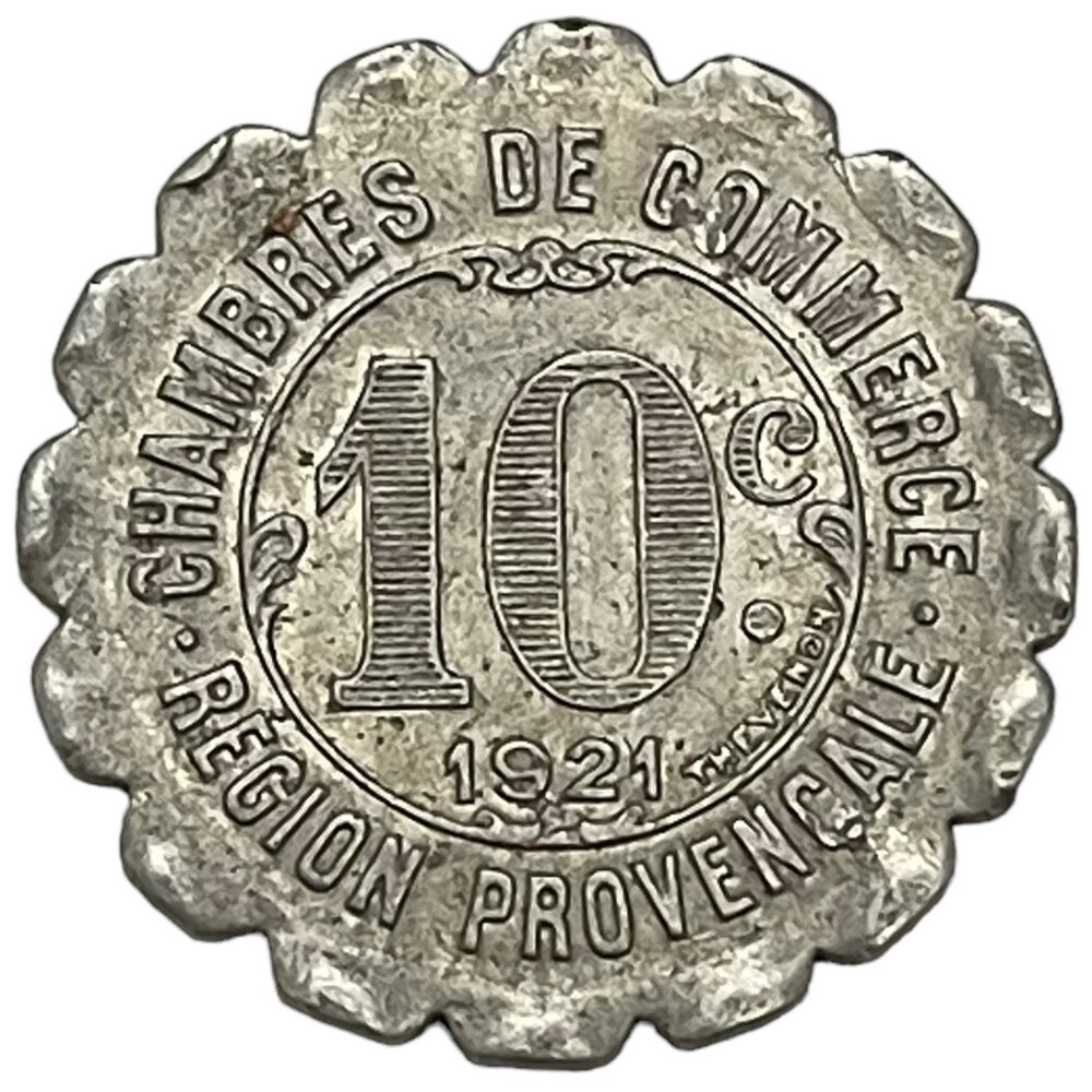 Франция, Прованс 10 сантимов 1921 г. (Al) (Лот №2)