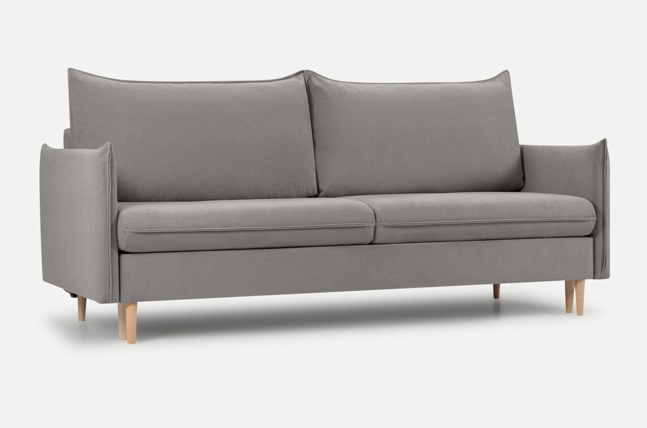 Диван-кровать раскладной Divan.ru Слипсон Velvet Stone 212х96х90, спальное место 144х195 см, велюр, коричнево-серый