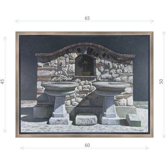 Картина Декор Депо Эдуарда Абжинова В итальянской деревне Матовый холст в раме 50х65 см