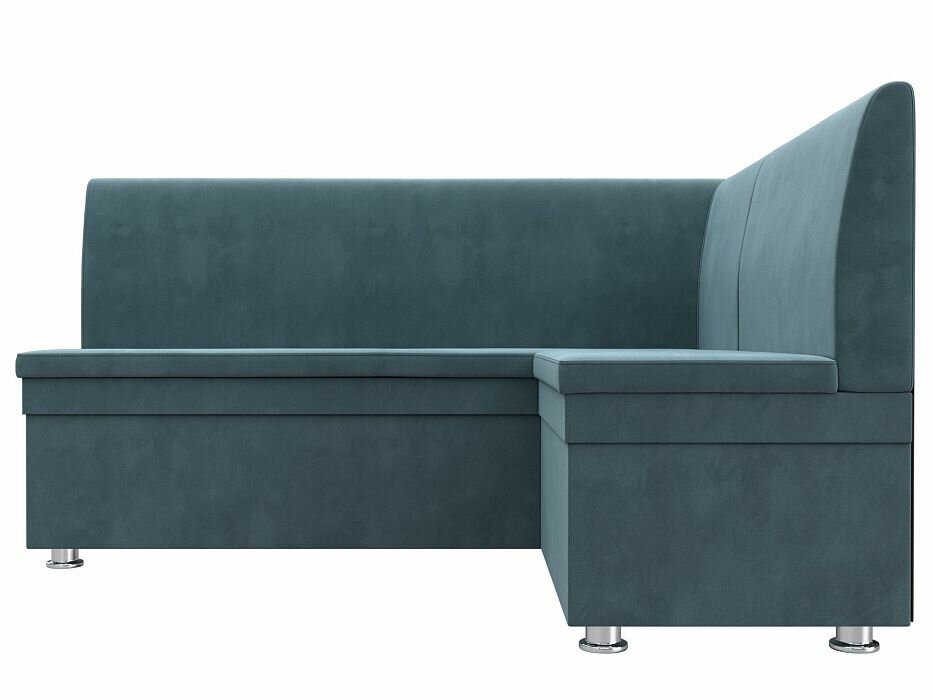 Диван кухонный угловой Уют правый угол, велюр, механизм нераскладной, бирюзовый, 150x125x88см. Хит Диванов