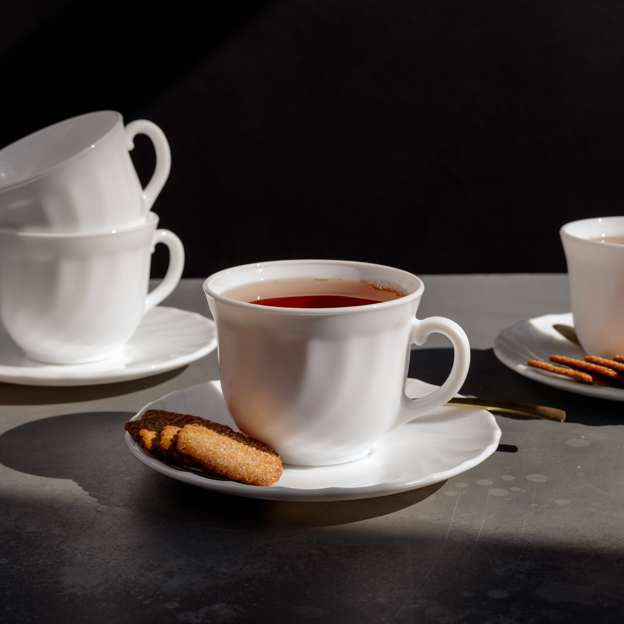 Набор чашек чайных 280 мл. 6 шт Arcoroc Trianon (Luminarc), опаловое стекло