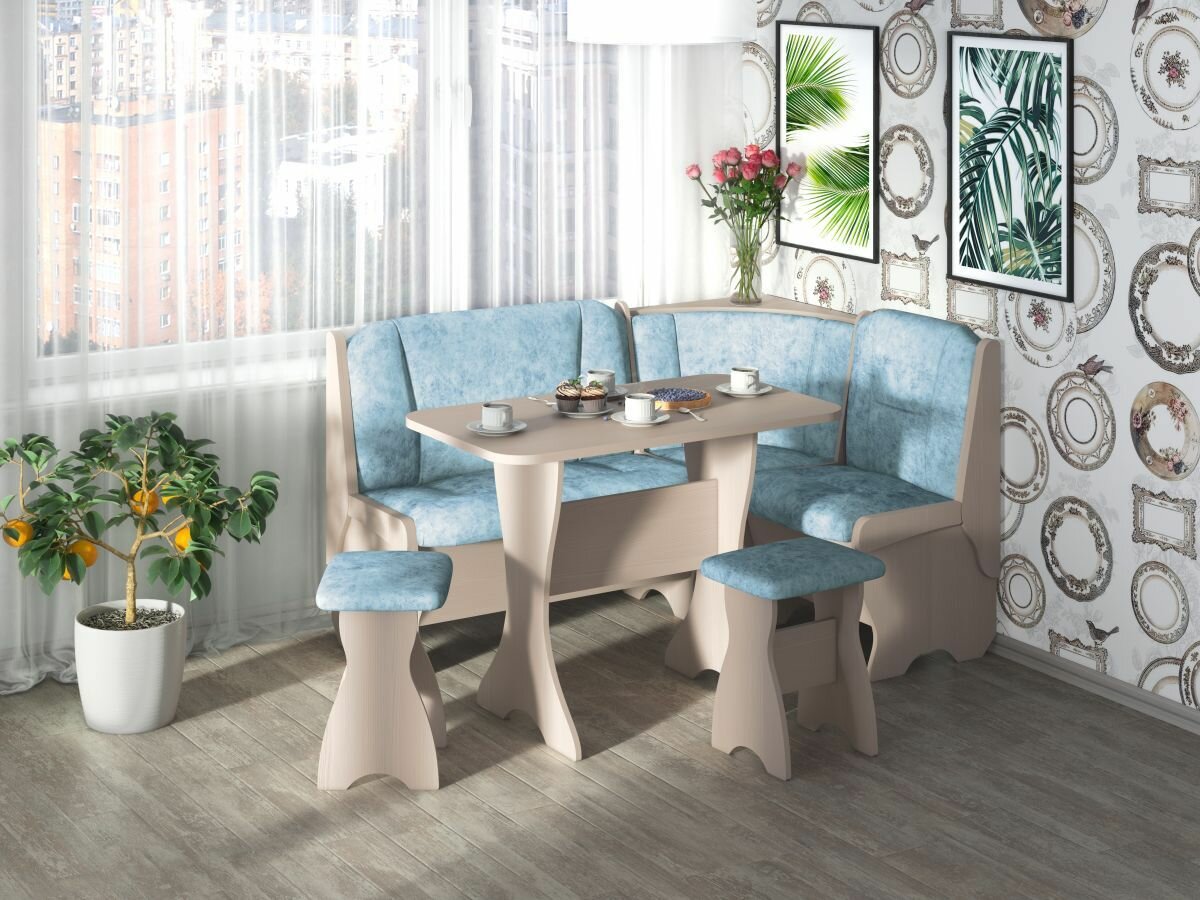 Кухонный уголок Оливия Бодего Светлый/В. Лагуна/Бодего Светлый