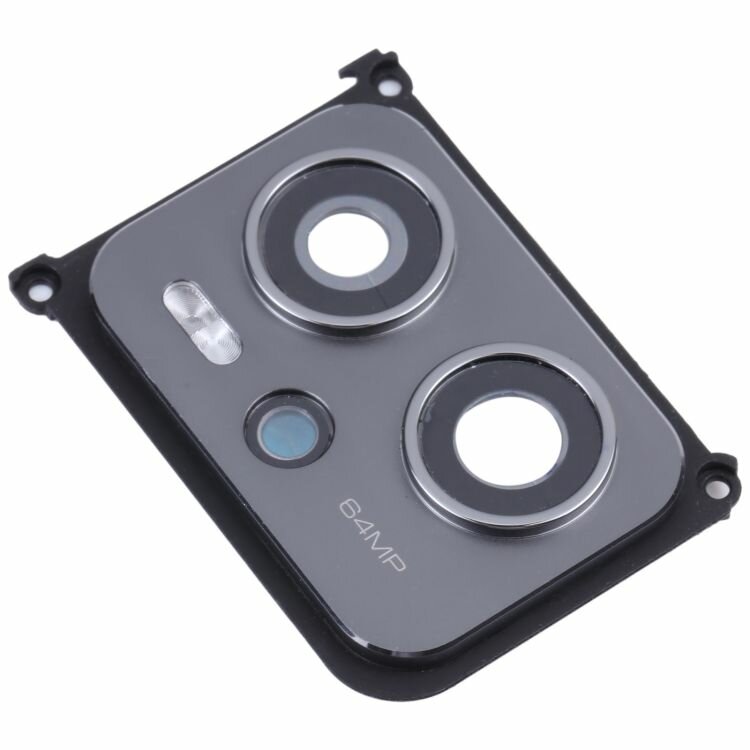 Стекло задней камеры для Xiaomi Redmi Poco X4 GT / Note 11T Pro / Note 11T Pro Plus с рамкой цвет: Серое - для замены