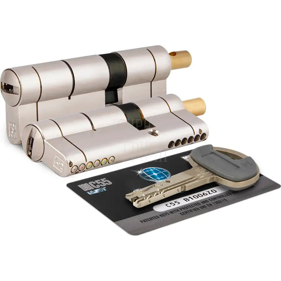 Цилиндровый механизм Mottura (Моттура) под вертушку C55F464601C5 (92 мм/41+10+41) никель