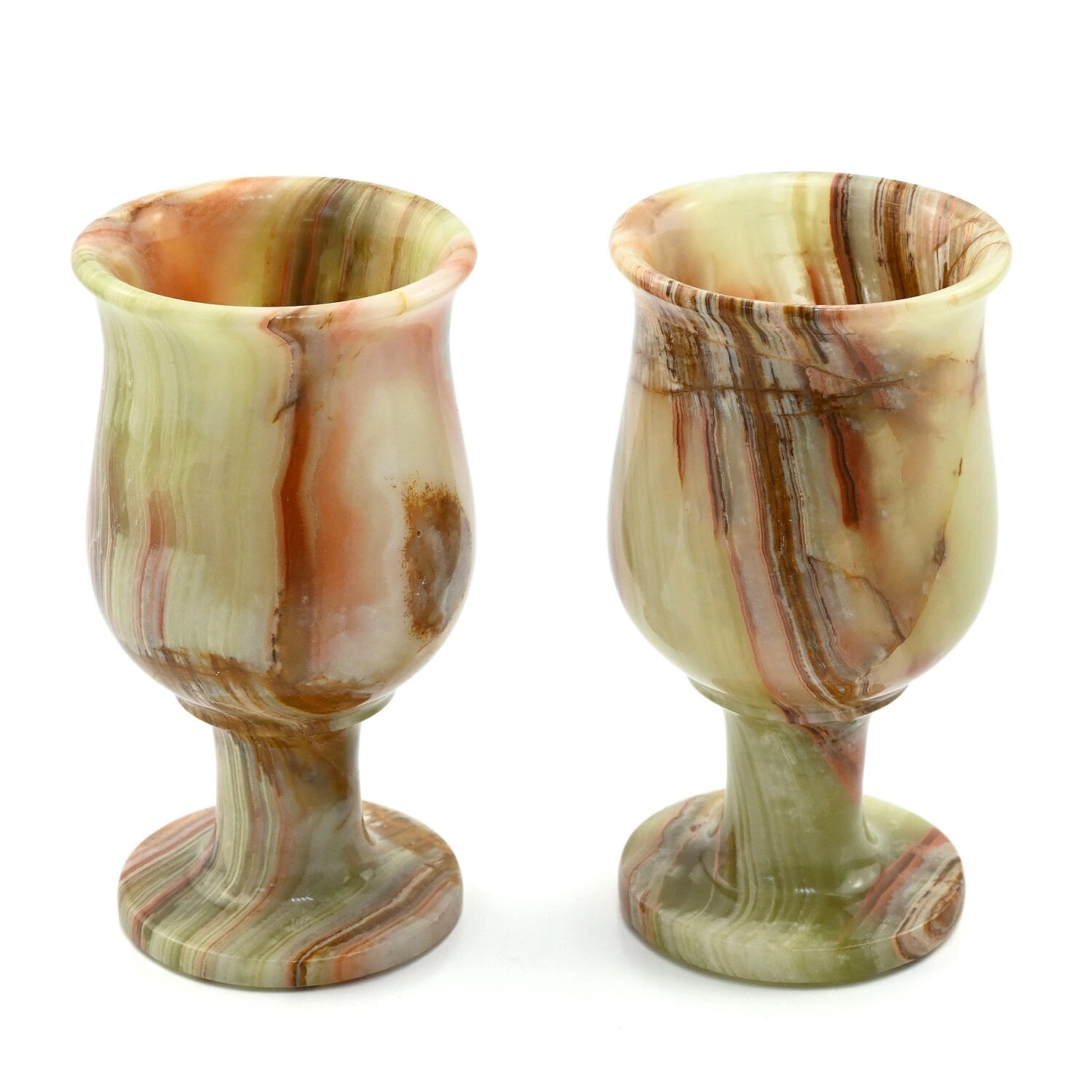 Бокалы на ножке 130мл камень оникс 2 шт (60*60*120мм) .