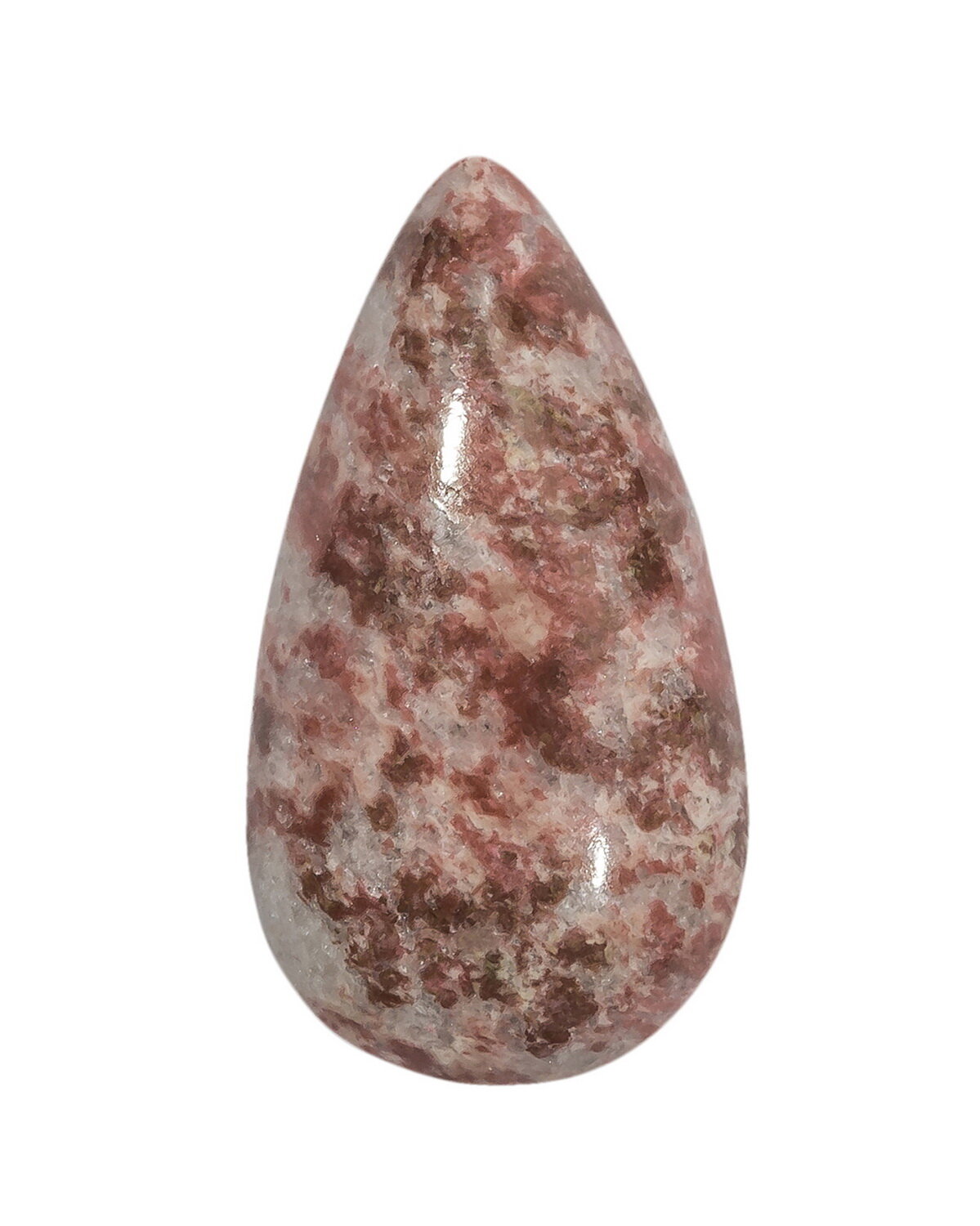 Кабошон Тулит темный, размер: 41х22х7 мм, натуральный минерал.