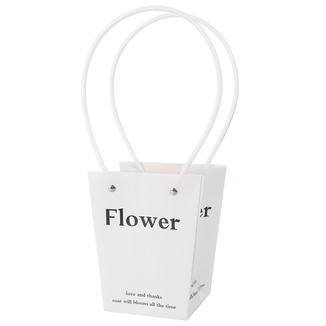 Пакет подарочный Дон Баллон для цветов, Flower, белый, 13х9,5х15,5 см