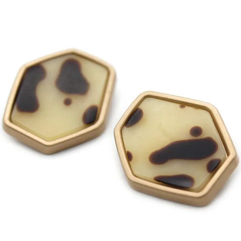 6PCS Retro Square Jelly Pearl Buttons Woolen Coat Decorative Sewing Buttons DIY Clothing Buckle Accessories