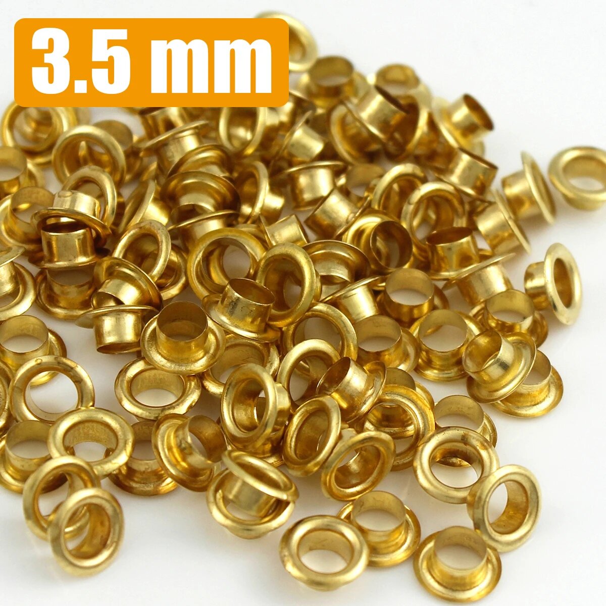 CLOXY Латунные люверсы 4 мм 100 комплектов 3.5mm Lightgold