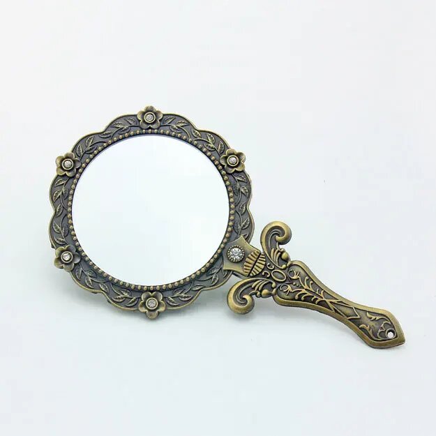 Винтажные металлические косметические зеркала Round bronze