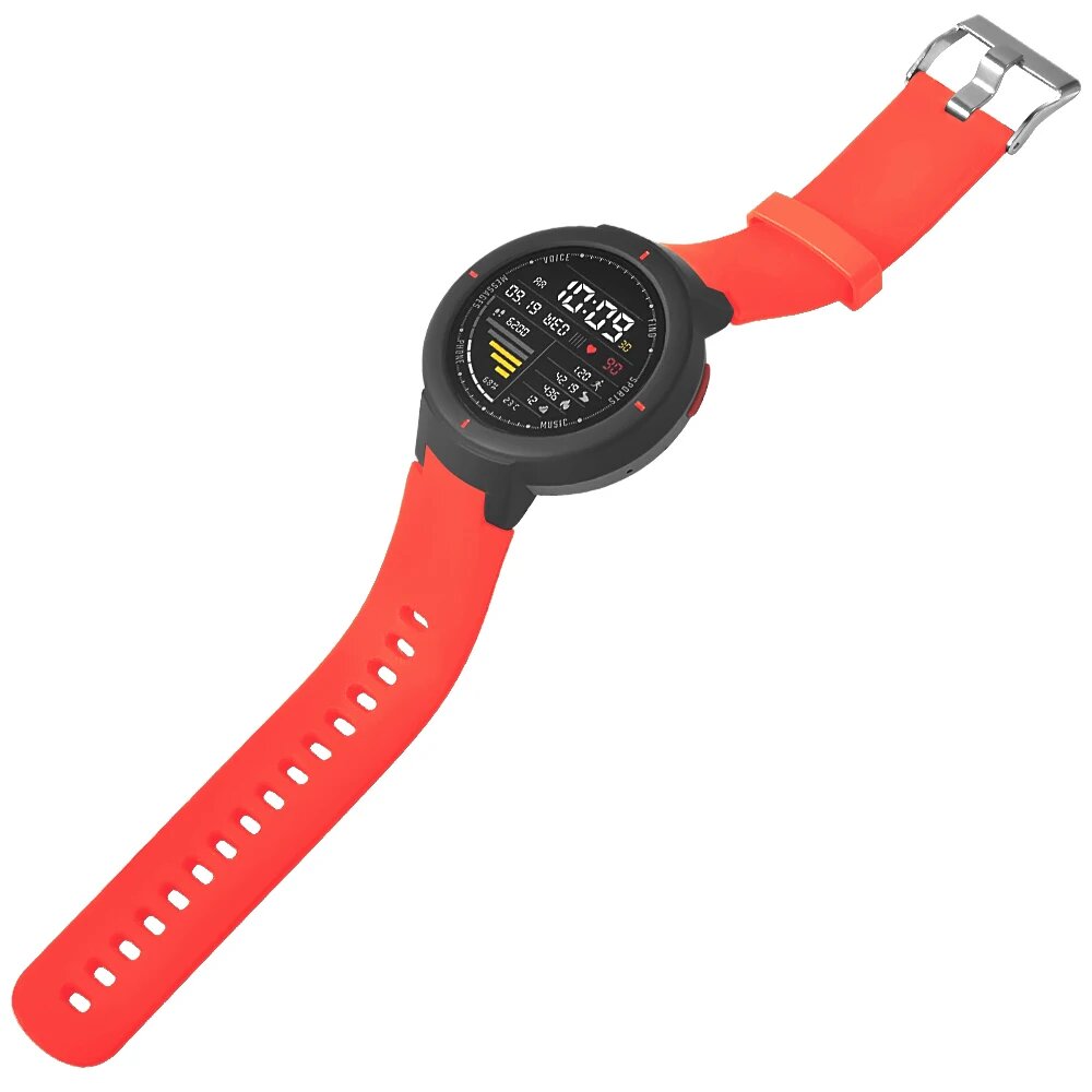 Amazfit Verge Lite, красный силиконовый ремешок