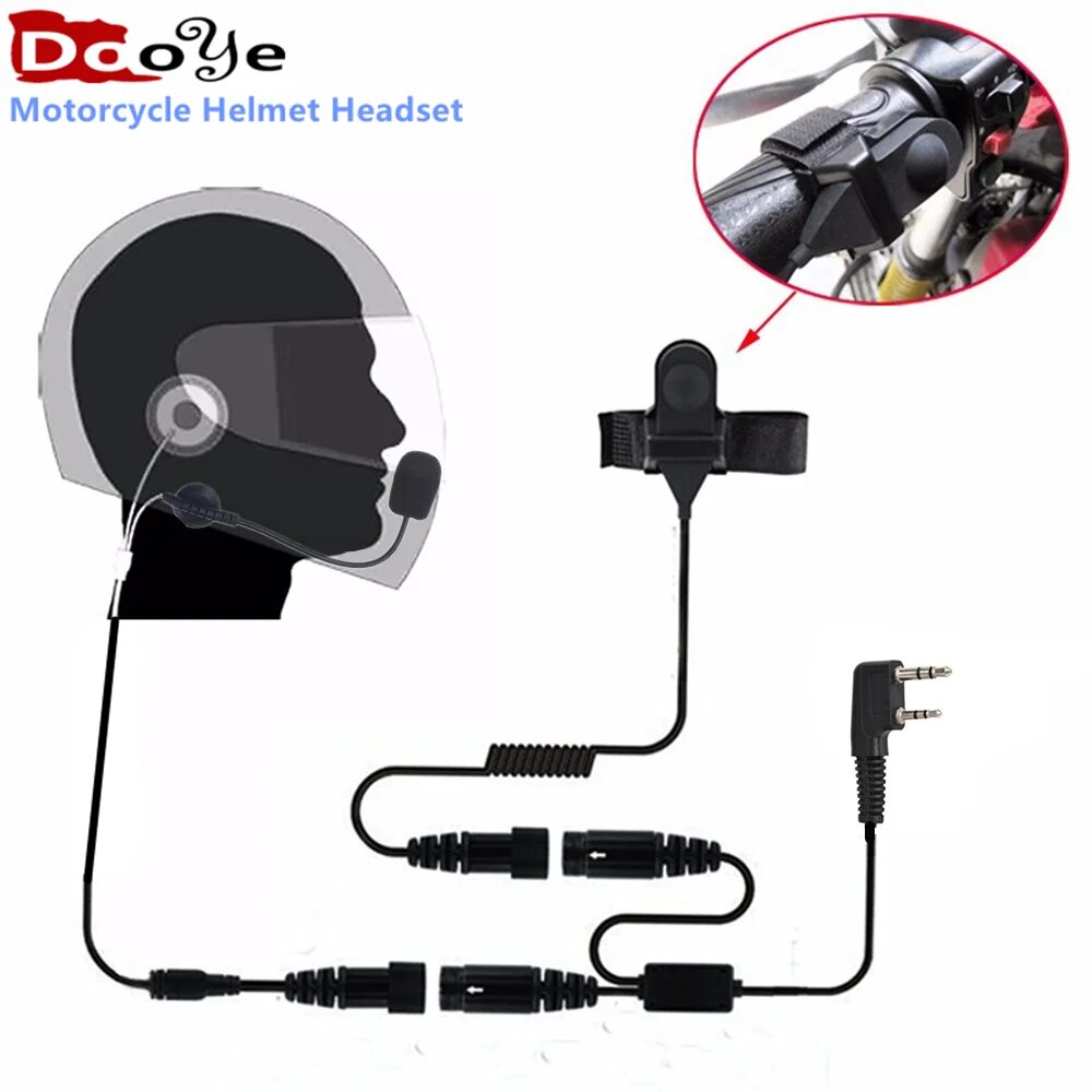 Мотоциклетные наушники 2 Pin PTT Kenwood Baofeng Puxing
