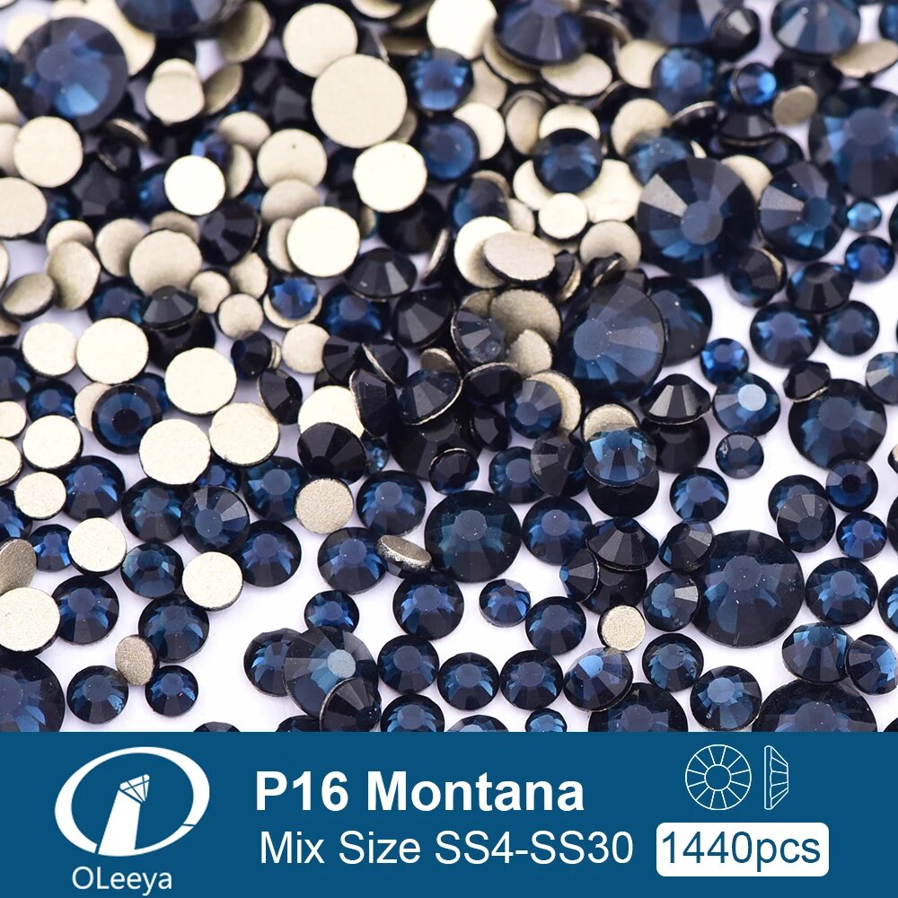 Oleeya SS4-SS30 1440 Золотые стразы для декорирования ногтей p16 Montana