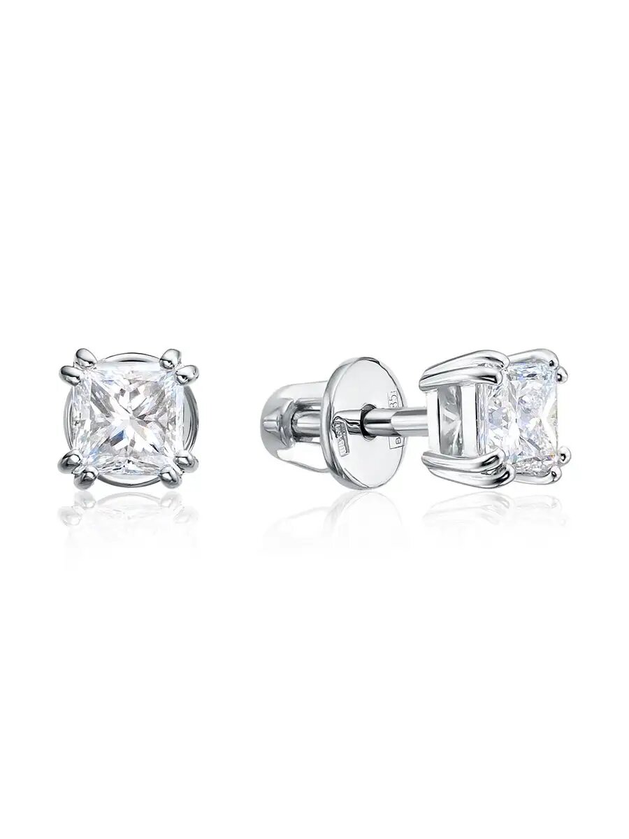 Серьги пусеты, 585 проба, бриллиант