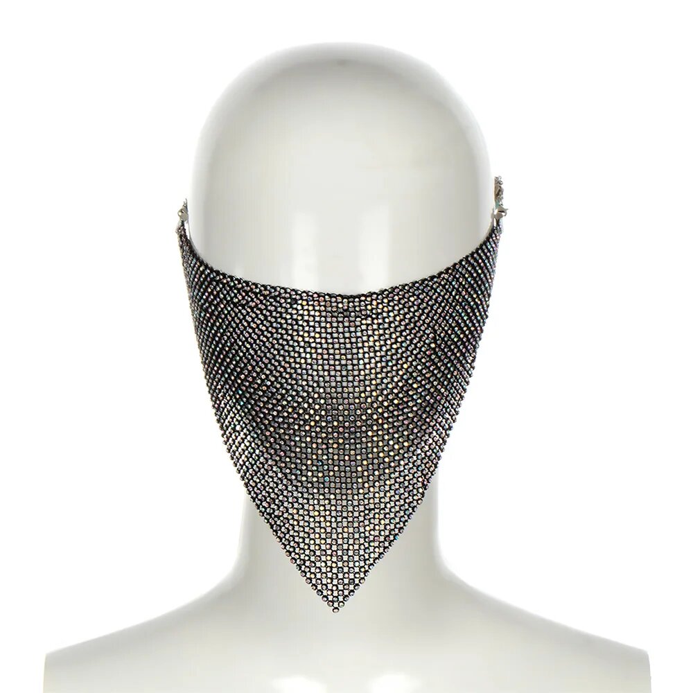 HULEQQI Кристальная маска для лица Серебряный, Style 1-Multicolor