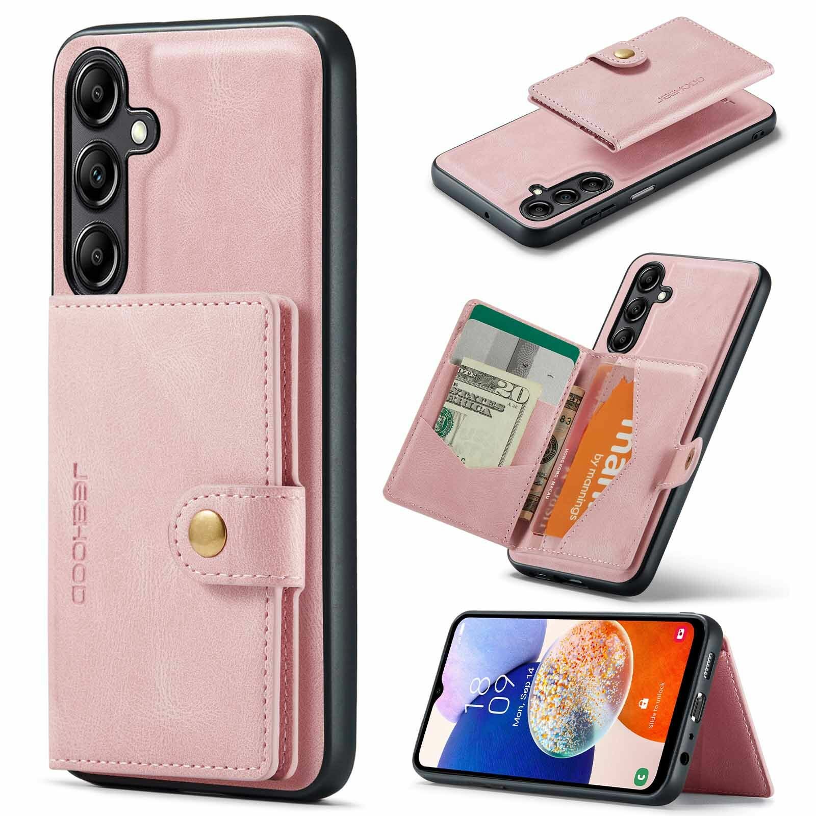 JEEHOOD Mагнитный кожаный чехол для Samsung Galaxy A13 5G / Самсунг Галакси А13 5G, держатель магнитной карты, 2-в-1 чехол из спилка