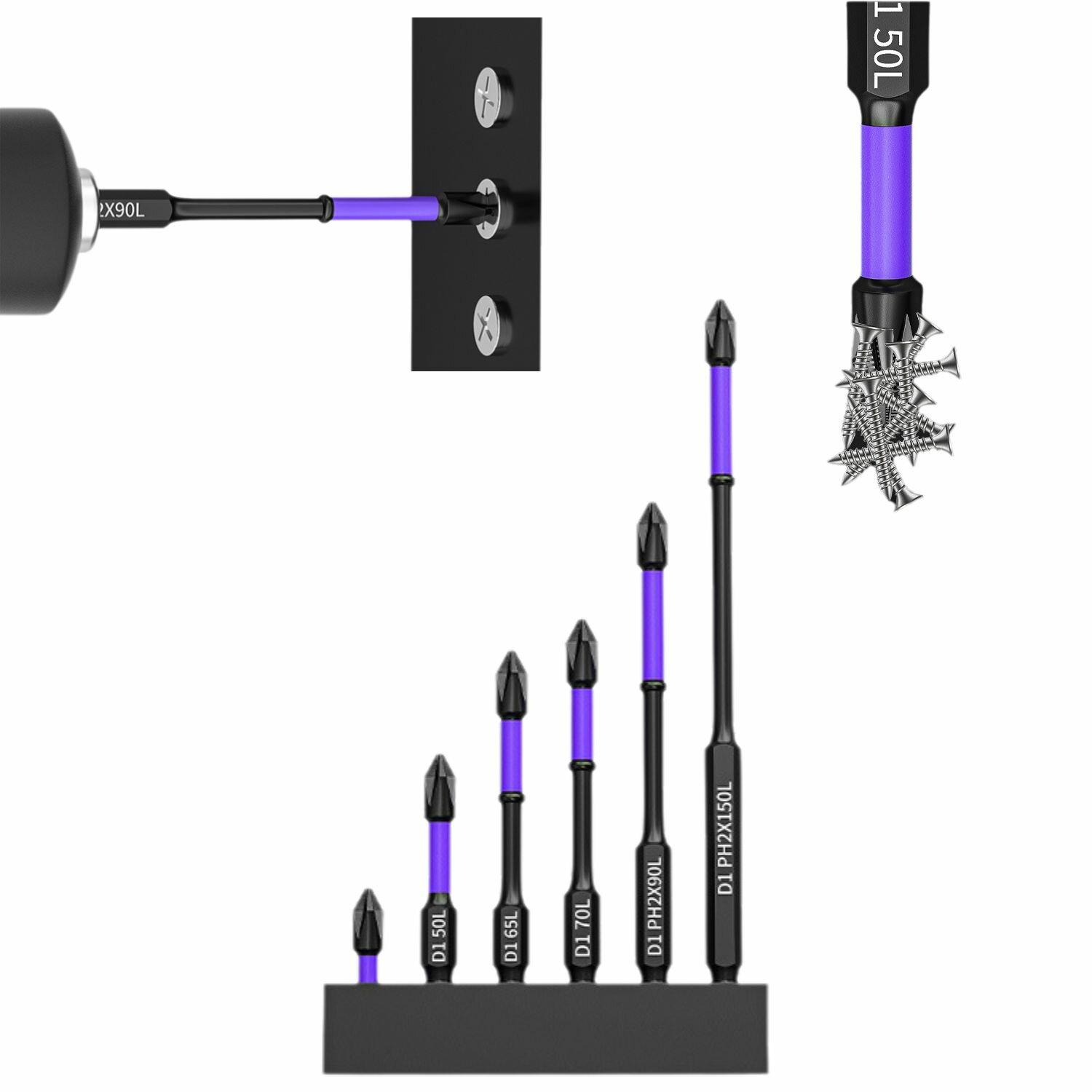 Противоскользящая и ударопрочная порционная головка / крестовая отвертка
