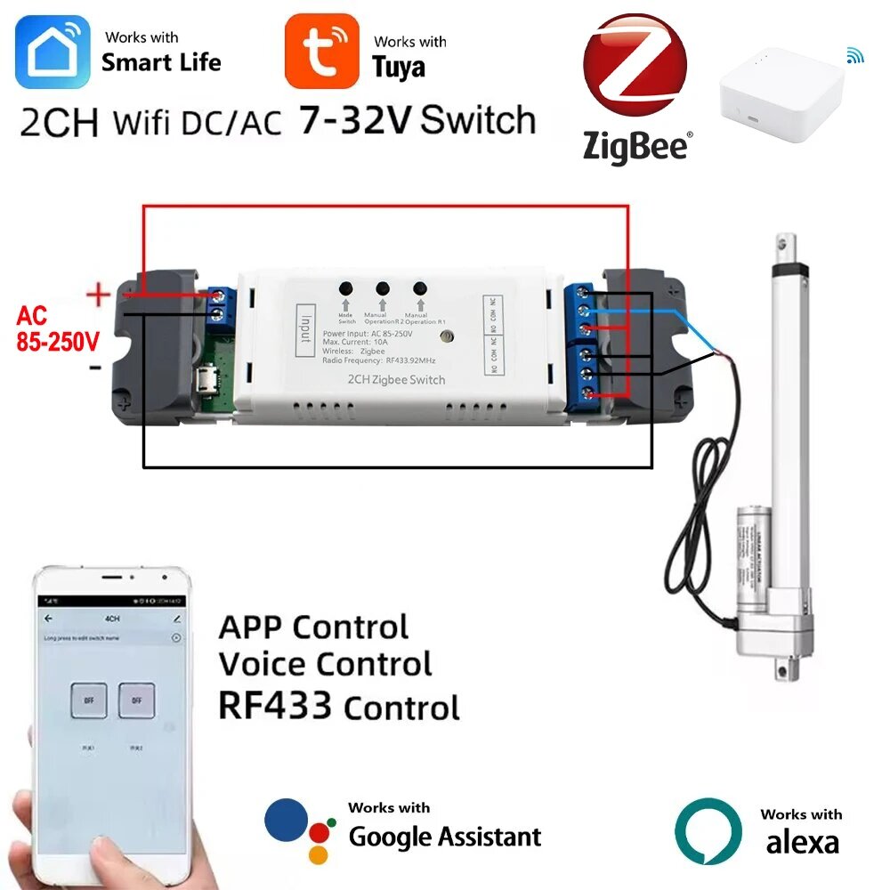 Scimagic-RC 2CH Zigbee выключатель 7-32V — фото 1