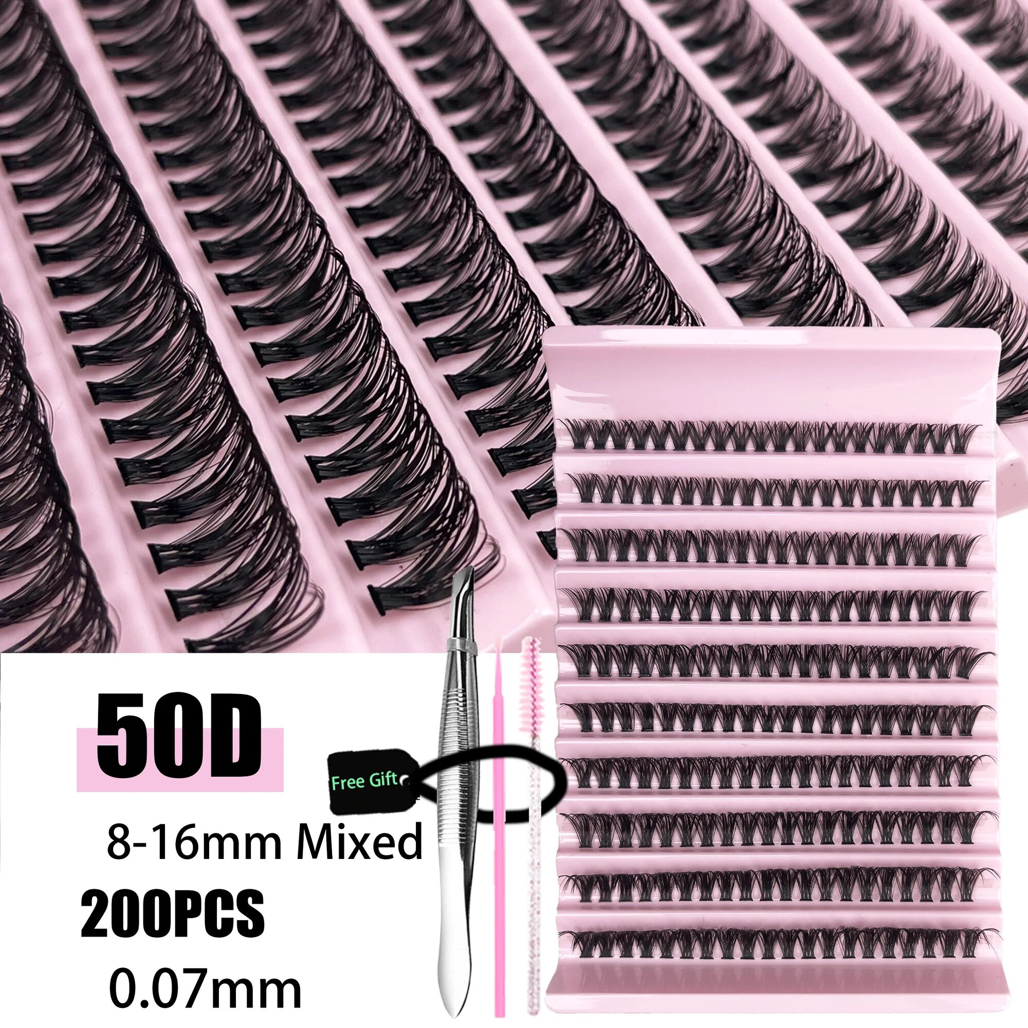50D накладные ресницы MIOFIA, 8-16мм, D изгиб, цвет 50D
