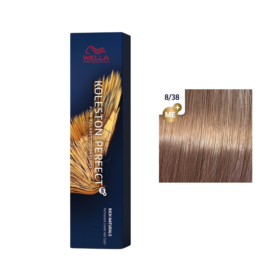 Wella Koleston Perfect ME+ 8/38 - Стойкая краска золотая умбра 60 мл