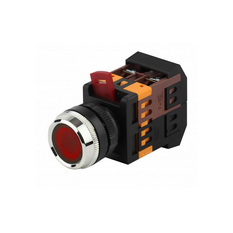 BBT30-ABLFS-K04E Кнопка ЭРА BBT30-ABLFS-K04E ABLFS-22 красный d22мм неон 240В 1з+1р, цена за 1 шт