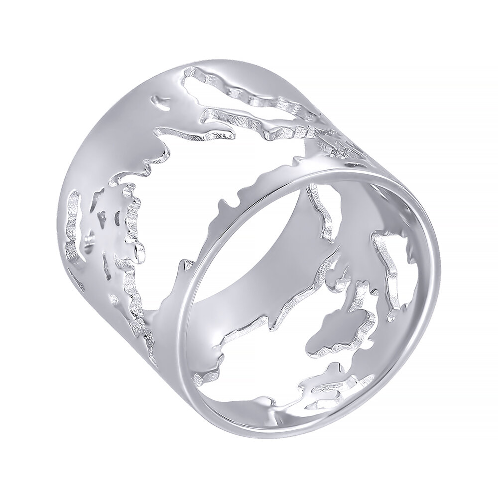 Кольцо широкое, на фалангу, серебро, 925 проба, родирование