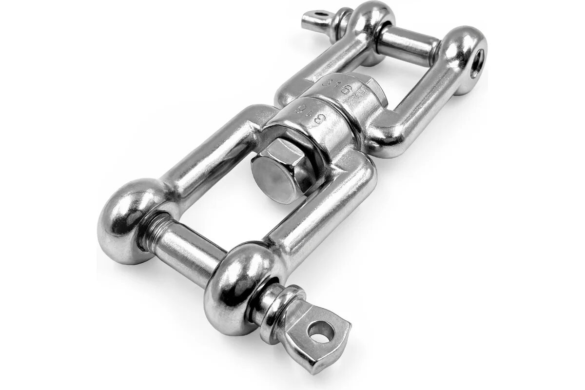 KREPFIELD Вертлюг нержавеющий 10 мм вилка-вилка для тросов и стальных узлов ART 8256А4 1шт