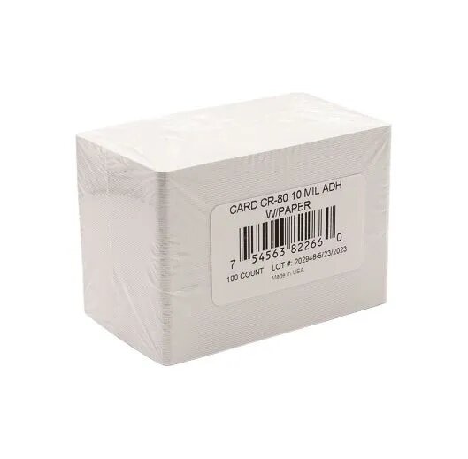 Пластиковая наклейка UltraCard CR-80 (82266) / упаковка 100 шт / Самоклеящиеся пластиковые наклейки на карты доступа